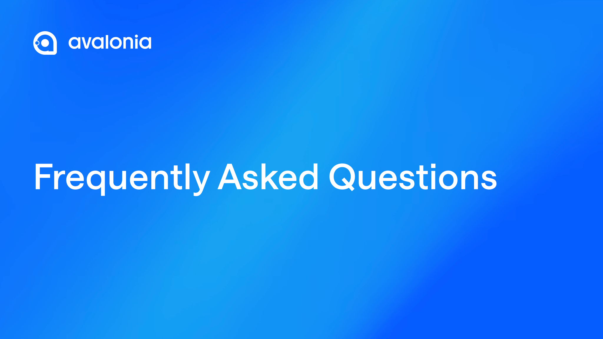 Frequently Asked Questions | Avalonia UI